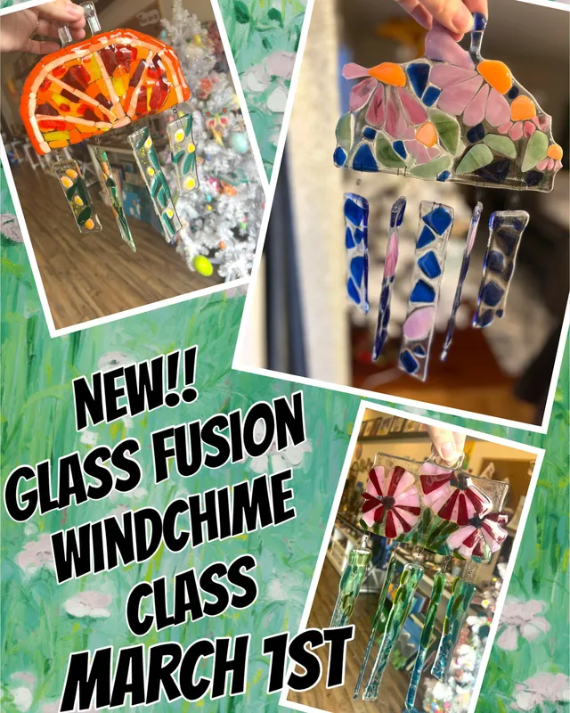 Glass fusion windchime class — Parker Art School